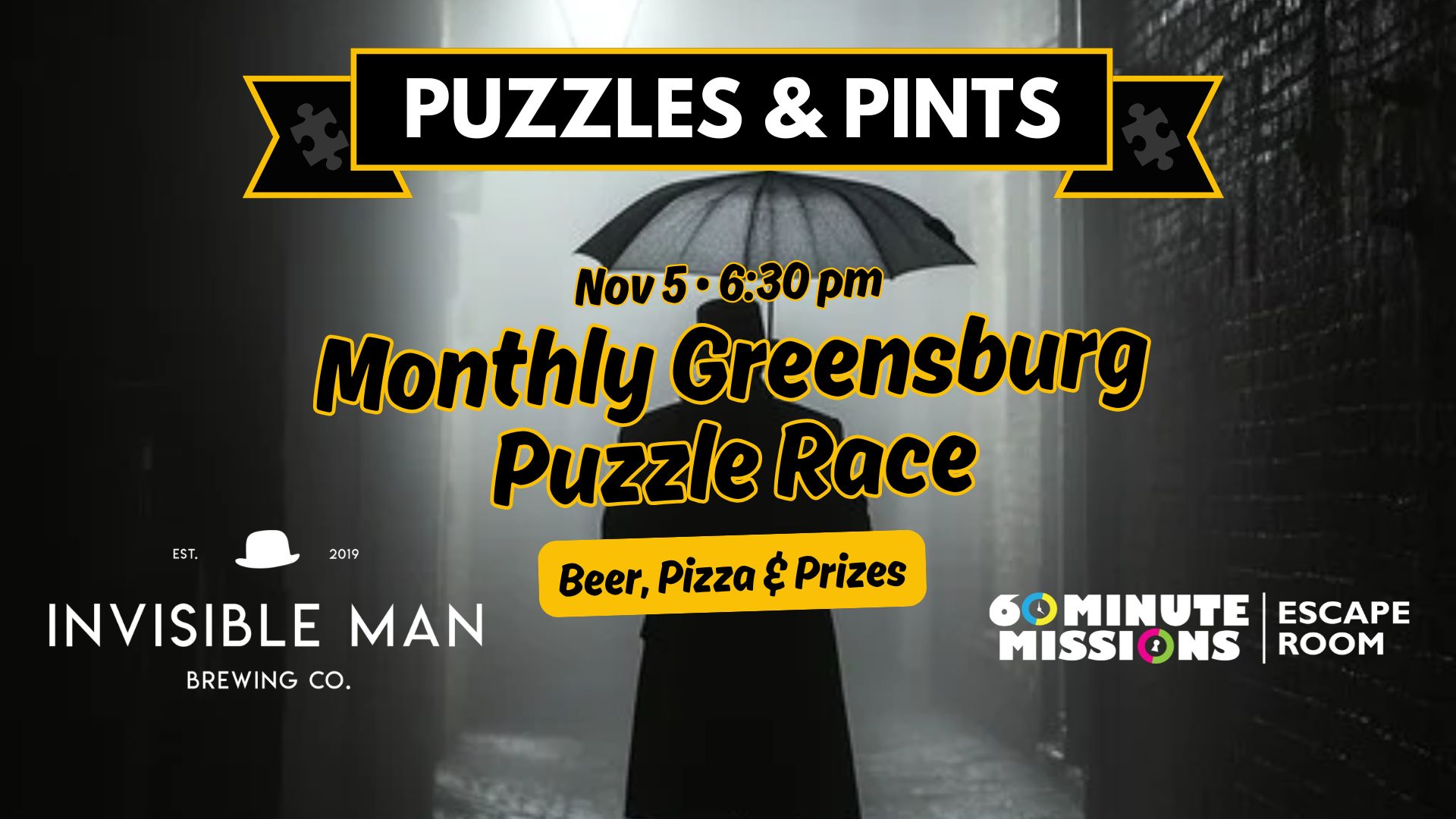 Puzzles & Pints at Invisible Man Brewing: November 2025 - Jigsaw Puzzle ...