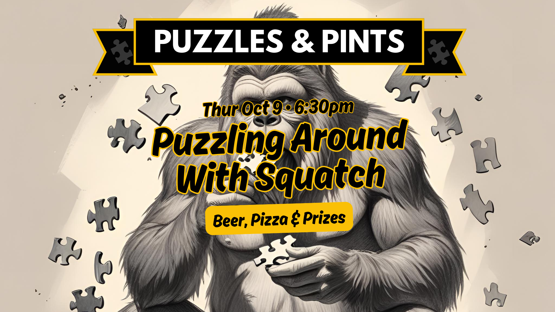 Puzzles & Pints at Squatch Brewing: October 2025 - Jigsaw Puzzle Races